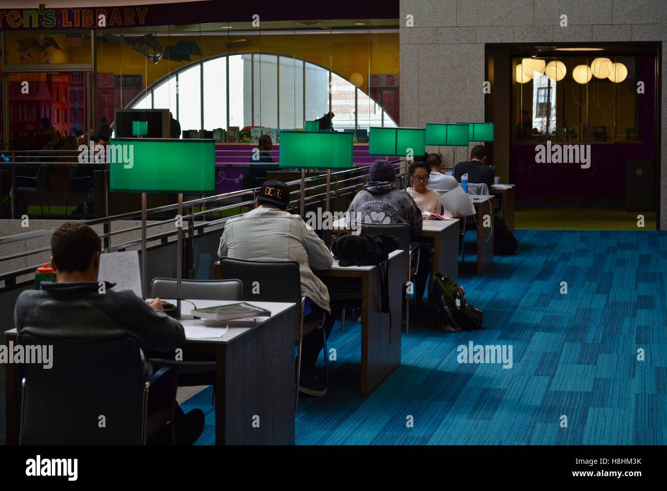 Inside of the recently renovated Johnson building of Boston Public ...