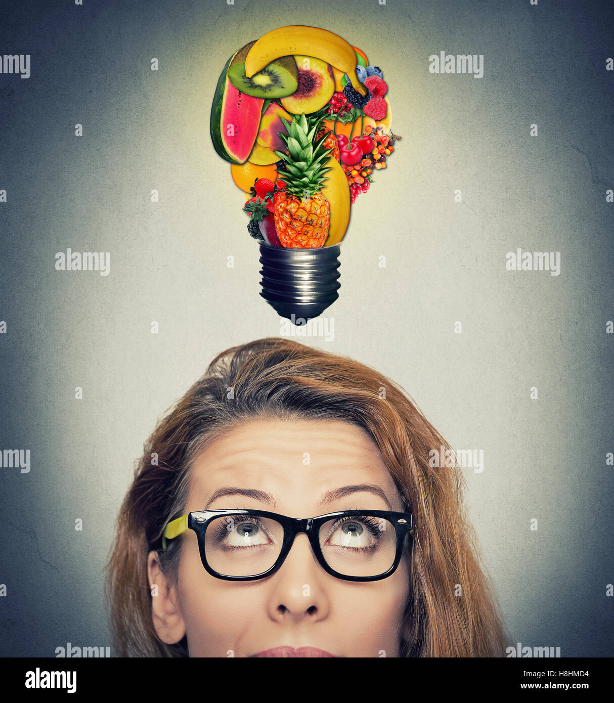 Eating healthy idea and diet tips concept. Closeup portrait headshot ...