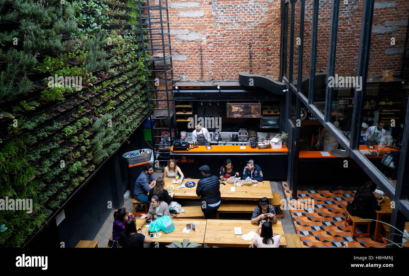 Mercado Roma hip food market in the Roma neighborhood in Mexico City ...