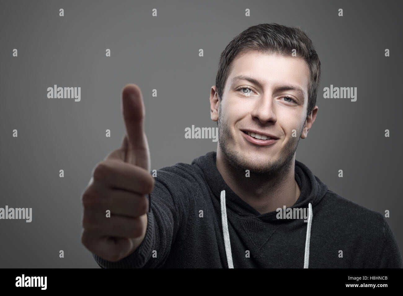 Portrait unshaved happy man hi-res stock photography and images - Alamy