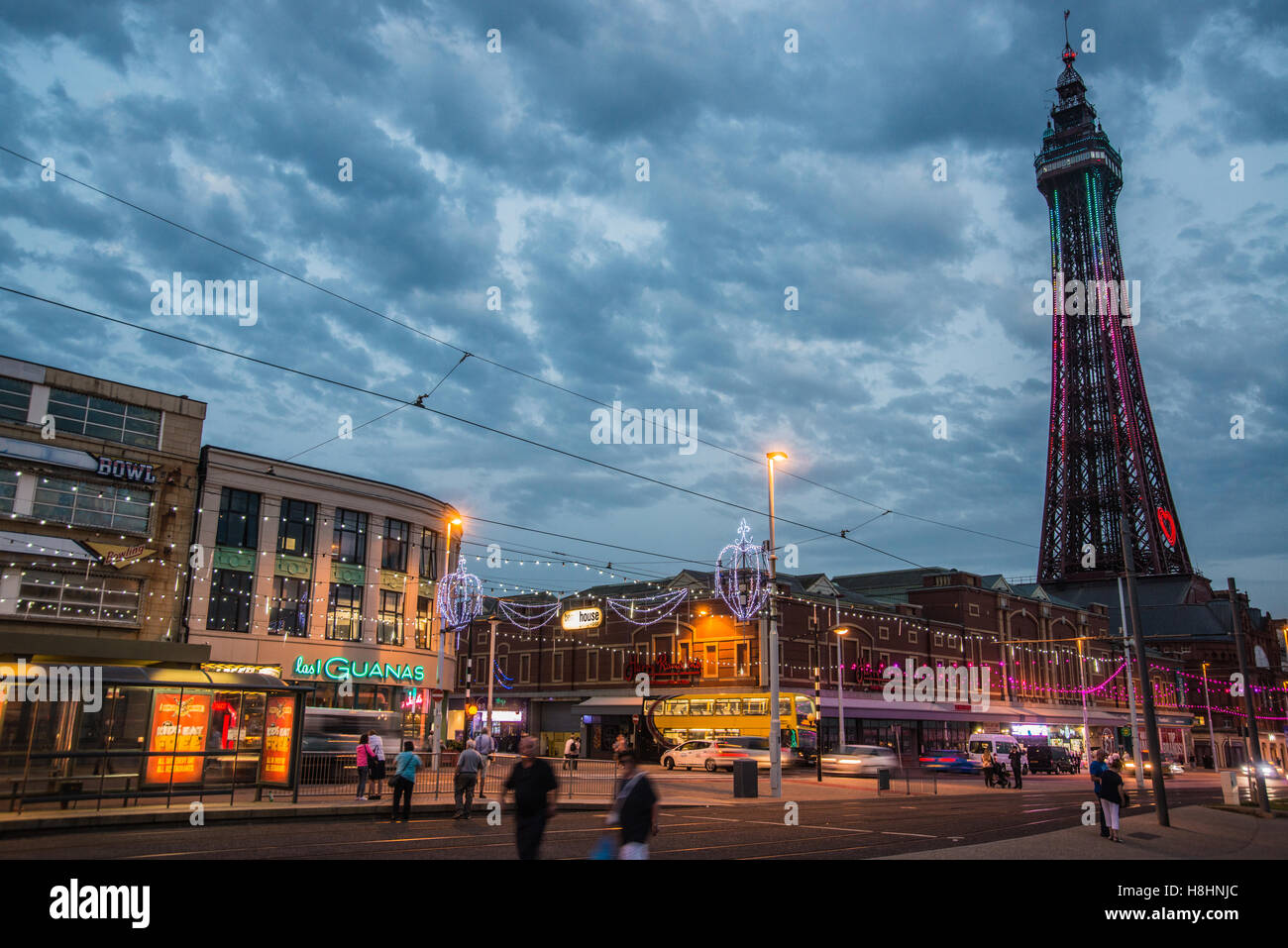 the Blackpool lights in glowing color Ray Boswell Stock Photo - Alamy