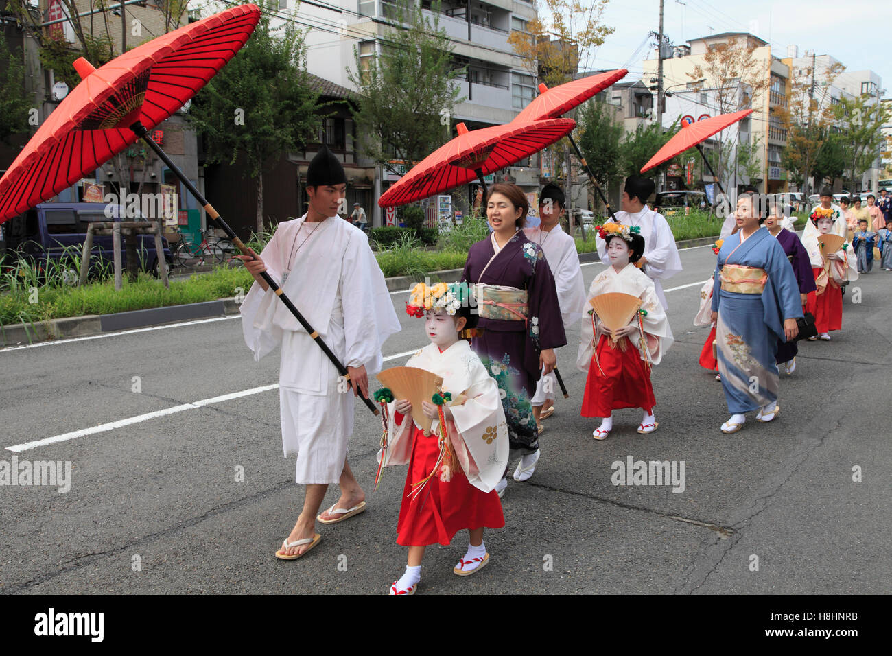 Japan, Kyoto, Zuiki festival, procession, people, children Stock Photo ...