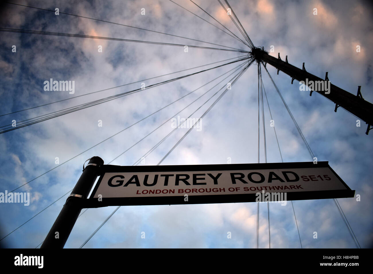 Gautrey Road - street sign Stock Photo - Alamy