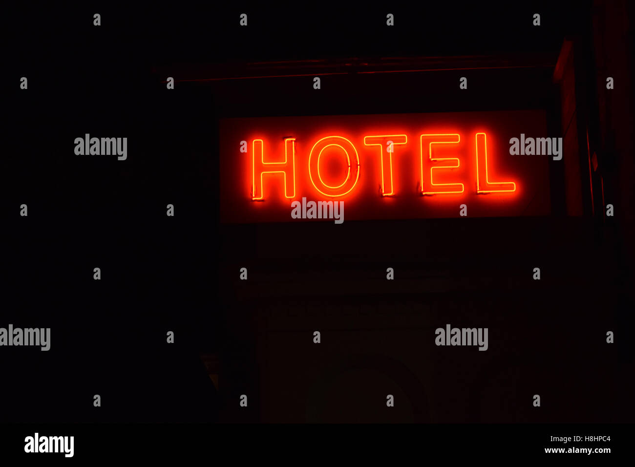Neon 'hotel' sign Stock Photo - Alamy