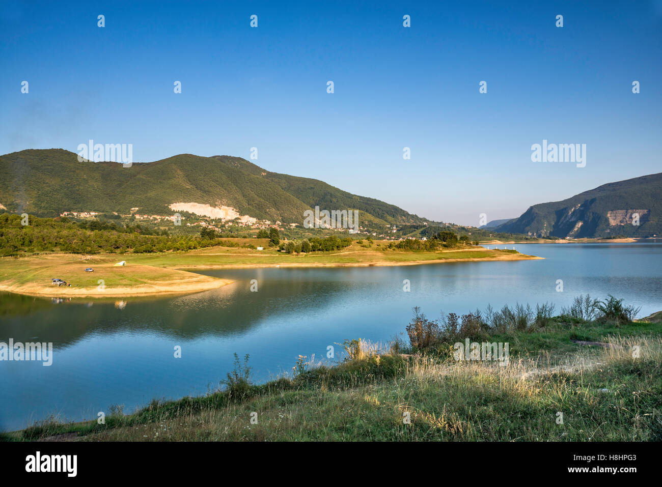 Ramsko jezero (Rama Lake), artificial lake in Rama Valley, Dinaric Alps ...
