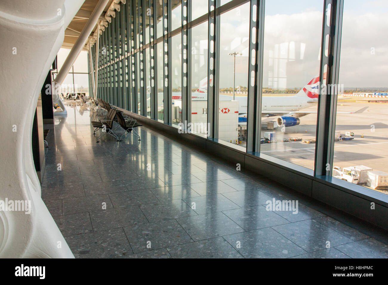 Terminal Five, Heathrow airport, London, England, United Kingdom Stock ...