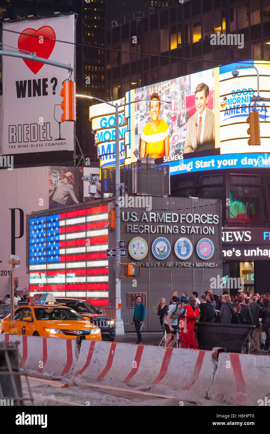 American flag on the u s army recruiting station hi-res stock ...