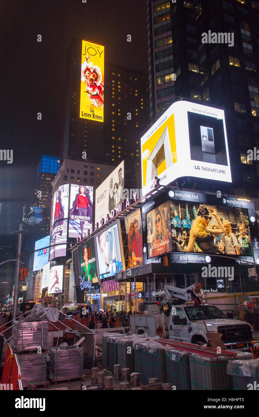 Times square at night, Manhattan, New York City, United States of ...
