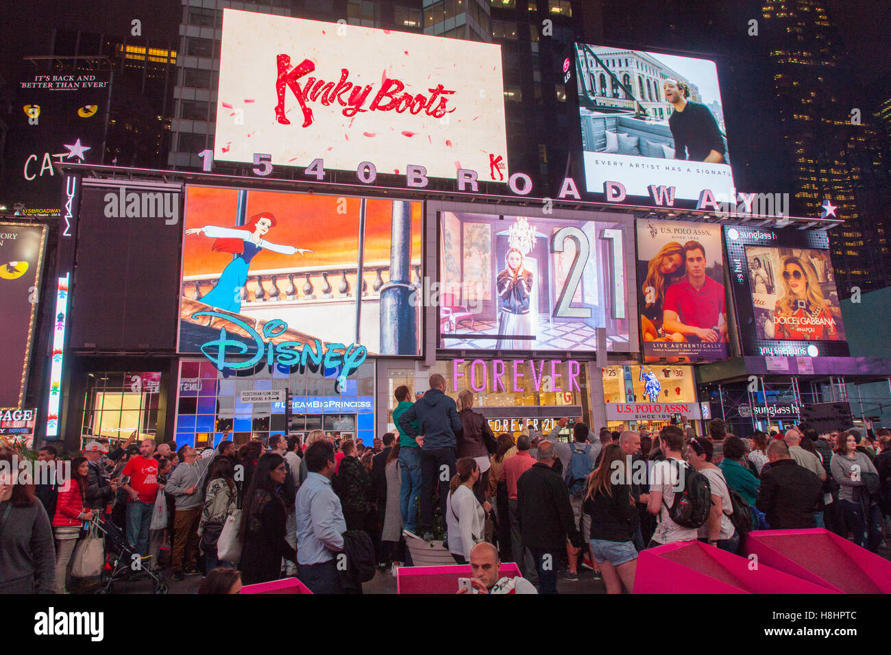 Times square at night, Manhattan, New York City, United States of ...