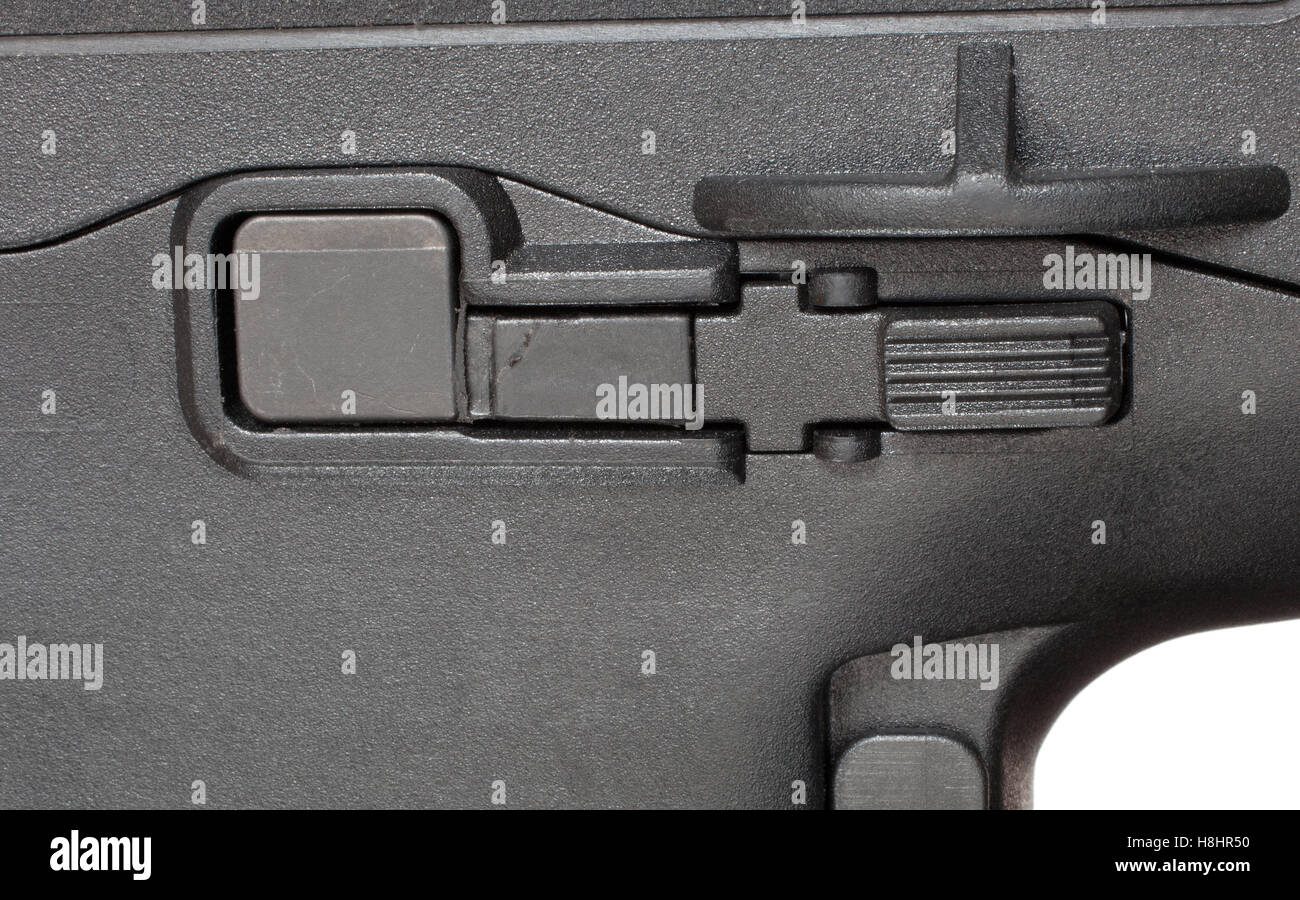 Button used to release a magazine on a modern sporting rifle Stock ...