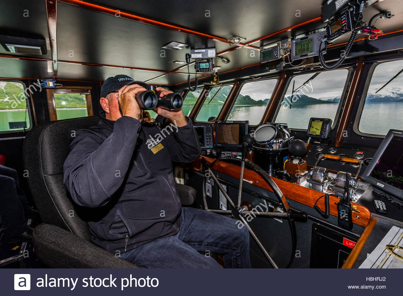 On The Bridge Of A Ship With A Captain Stock Photos & On The Bridge Of ...