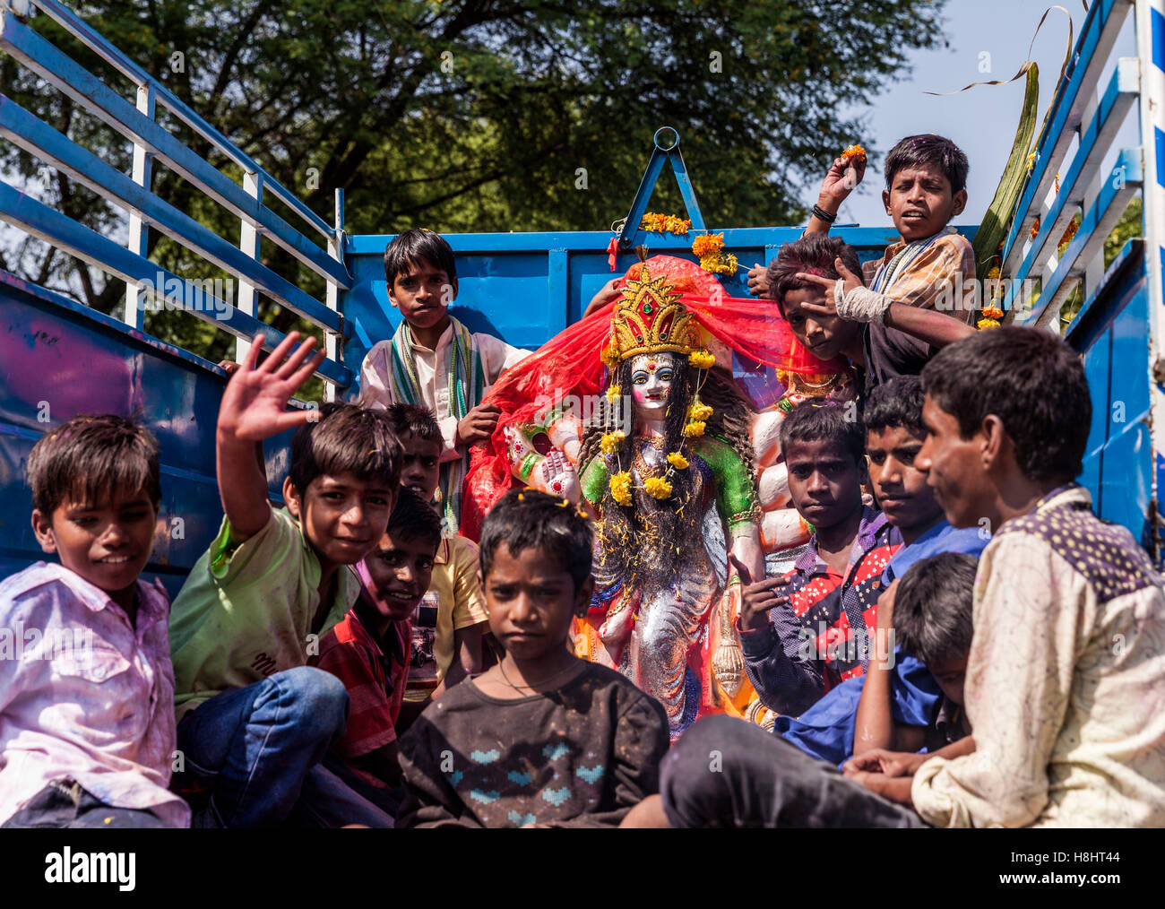 Indian Goddess Religious Procession Stock Photo - Alamy