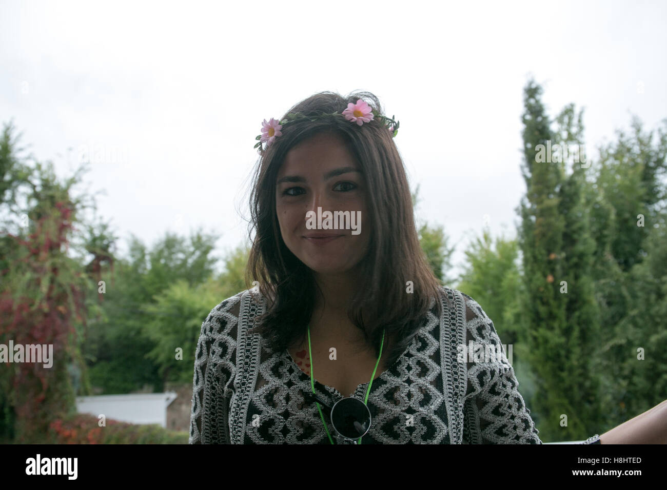 Girl customed posing Stock Photo - Alamy