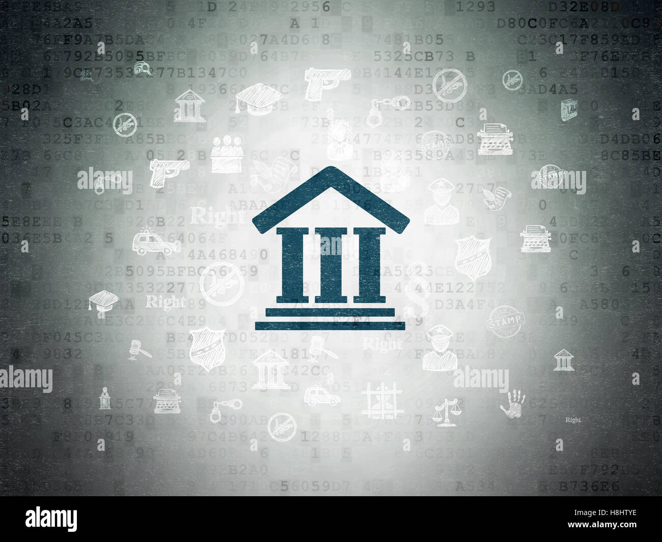 Law concept: Courthouse on Digital Data Paper background Stock Photo ...