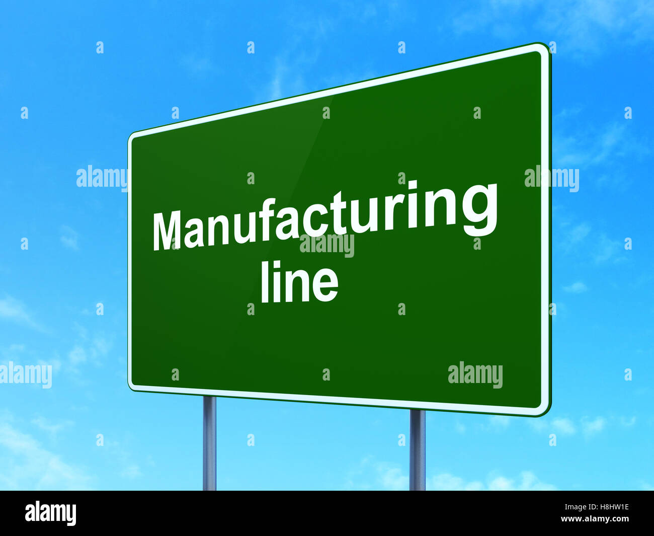 Industry concept: Manufacturing Line on road sign background Stock ...