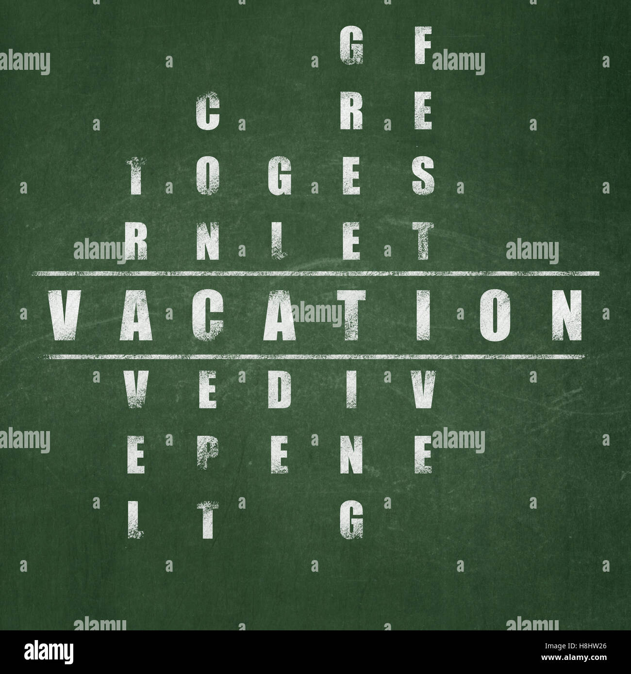Holiday concept: Vacation in Crossword Puzzle Stock Photo - Alamy