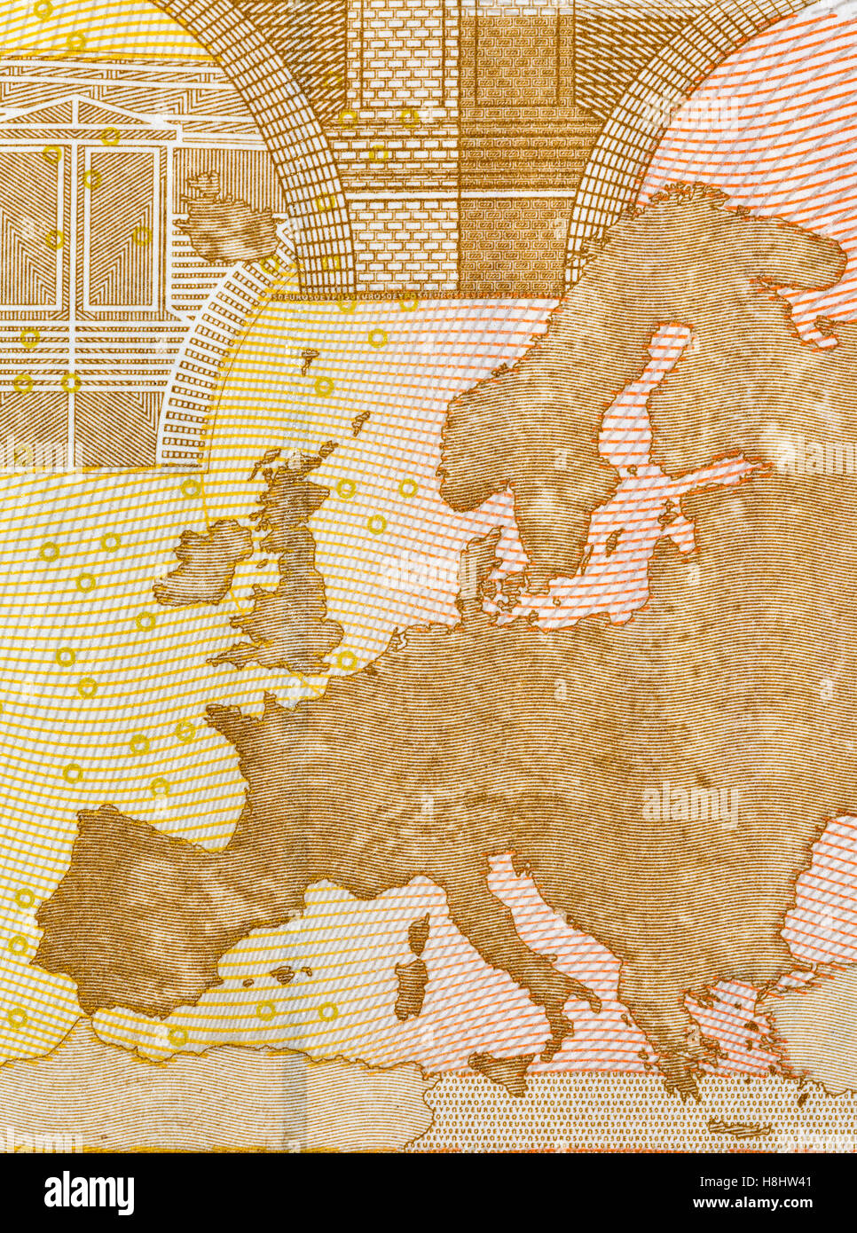 50 euro banknote on map hi-res stock photography and images - Alamy