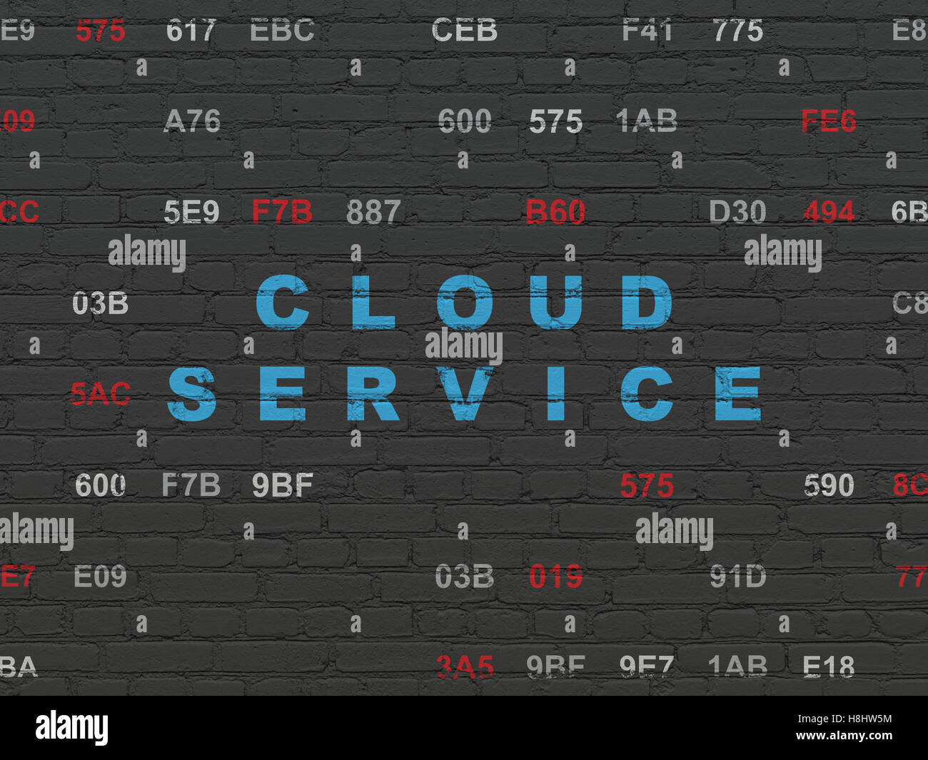 Cloud networking concept: Cloud Service on wall background Stock Photo ...
