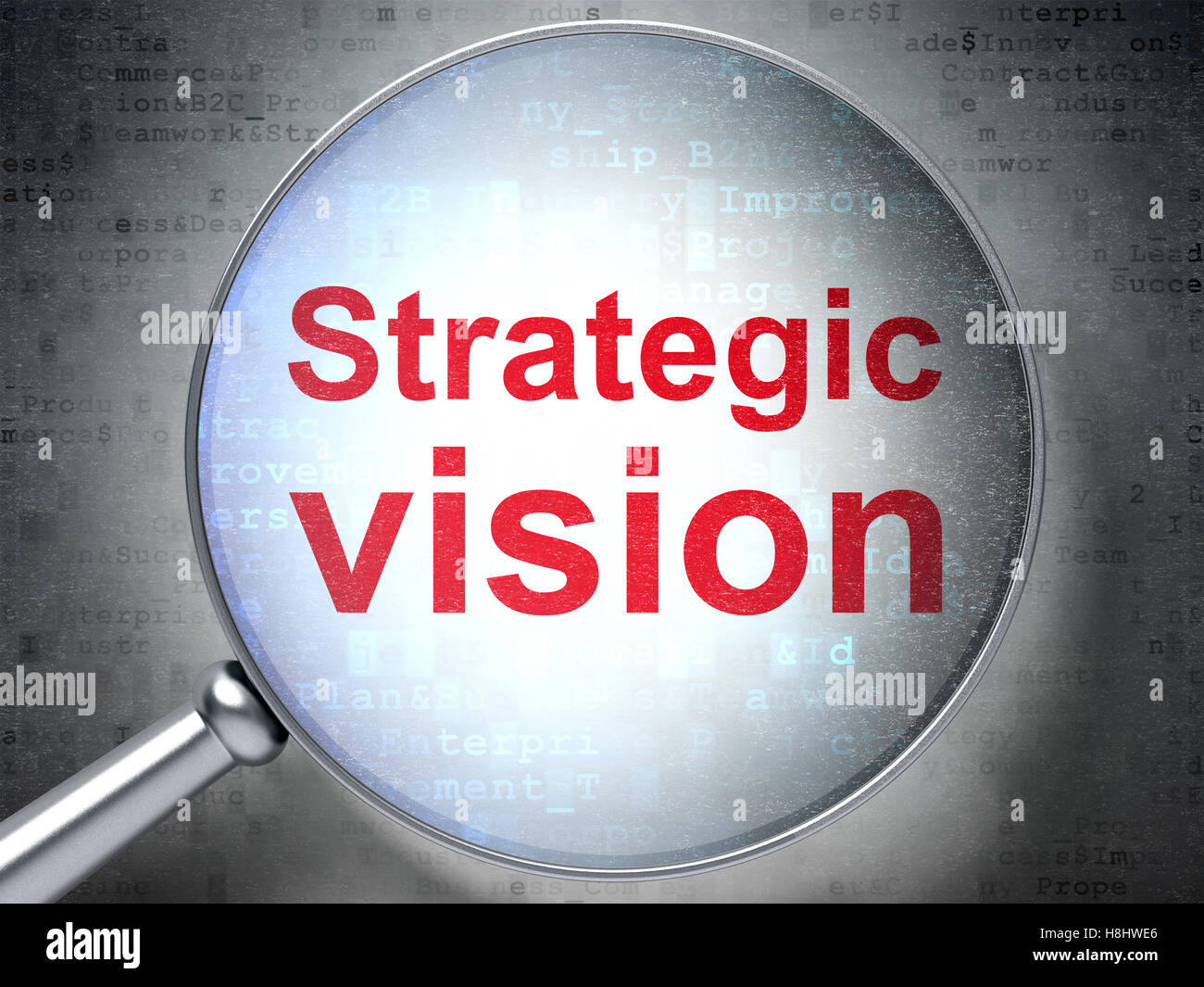 Business concept: Strategic Vision with optical glass Stock Photo - Alamy