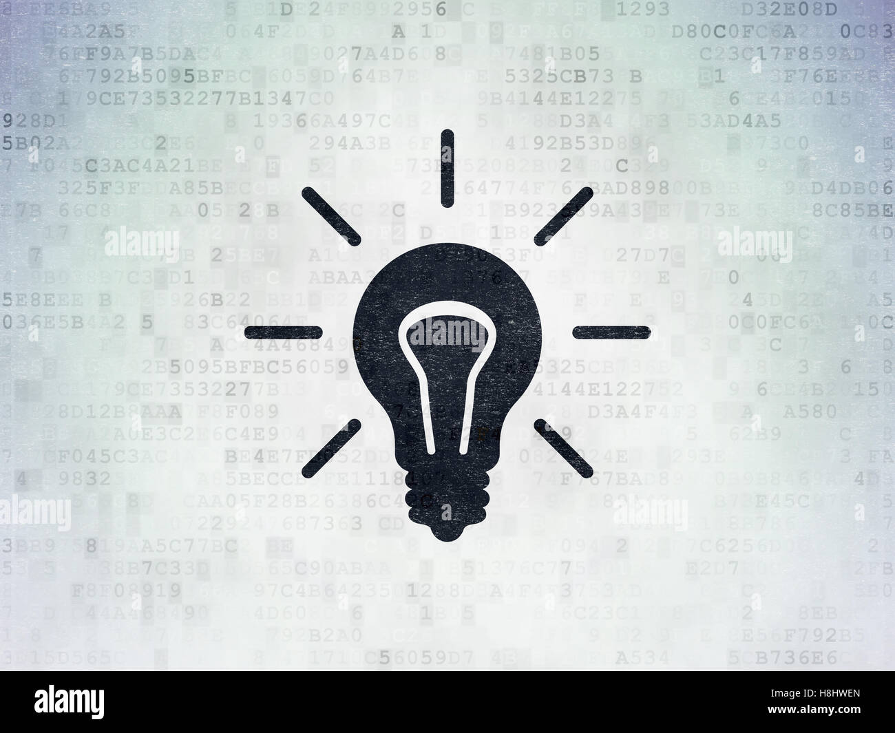 Business concept: Light Bulb on Digital Data Paper background Stock ...
