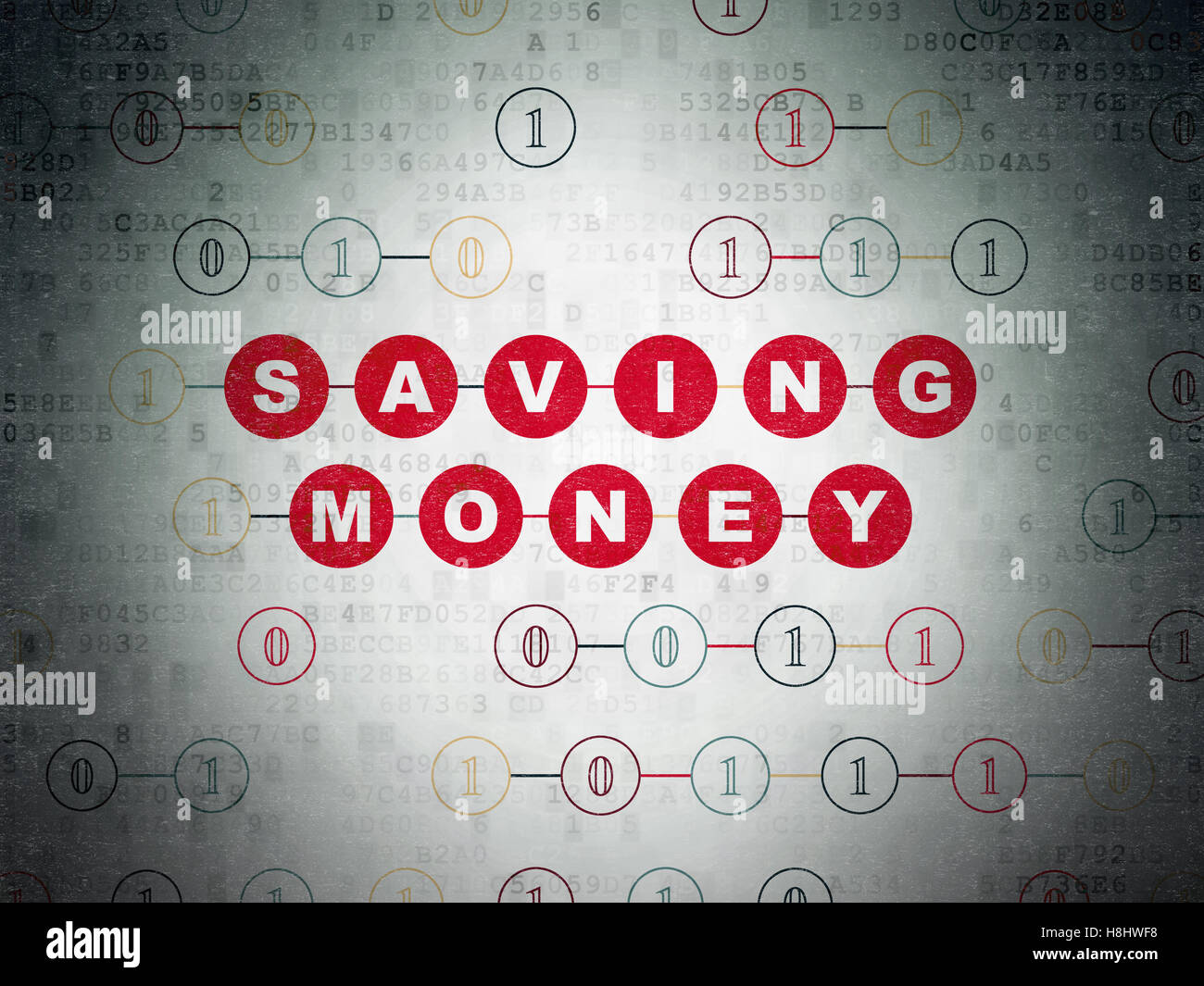 Finance concept: Saving Money on Digital Data Paper background Stock ...