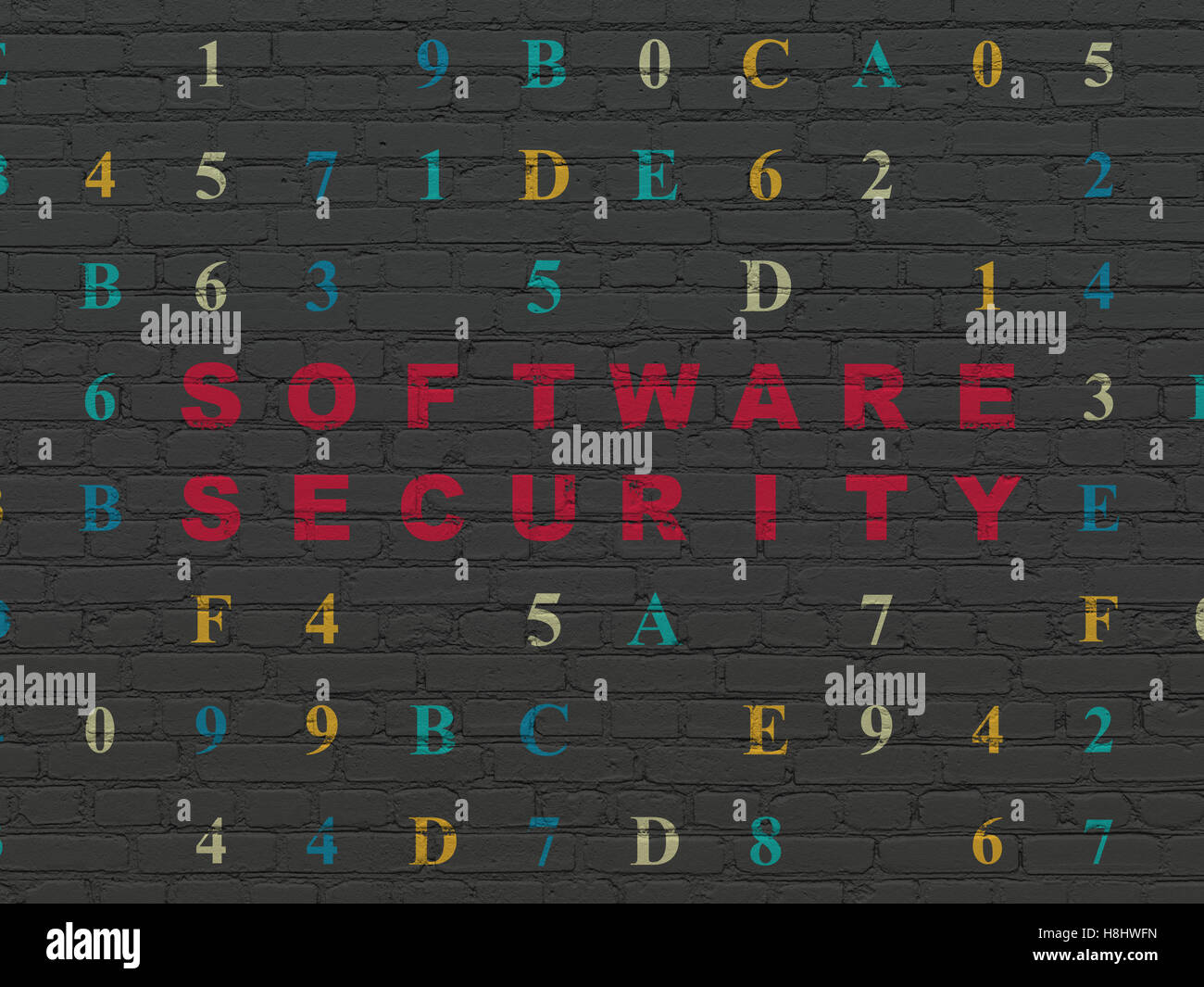 Protection concept: Software Security on wall background Stock Photo ...