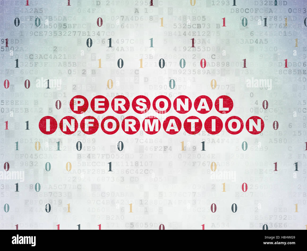 Privacy concept: Personal Information on Digital Data Paper background ...