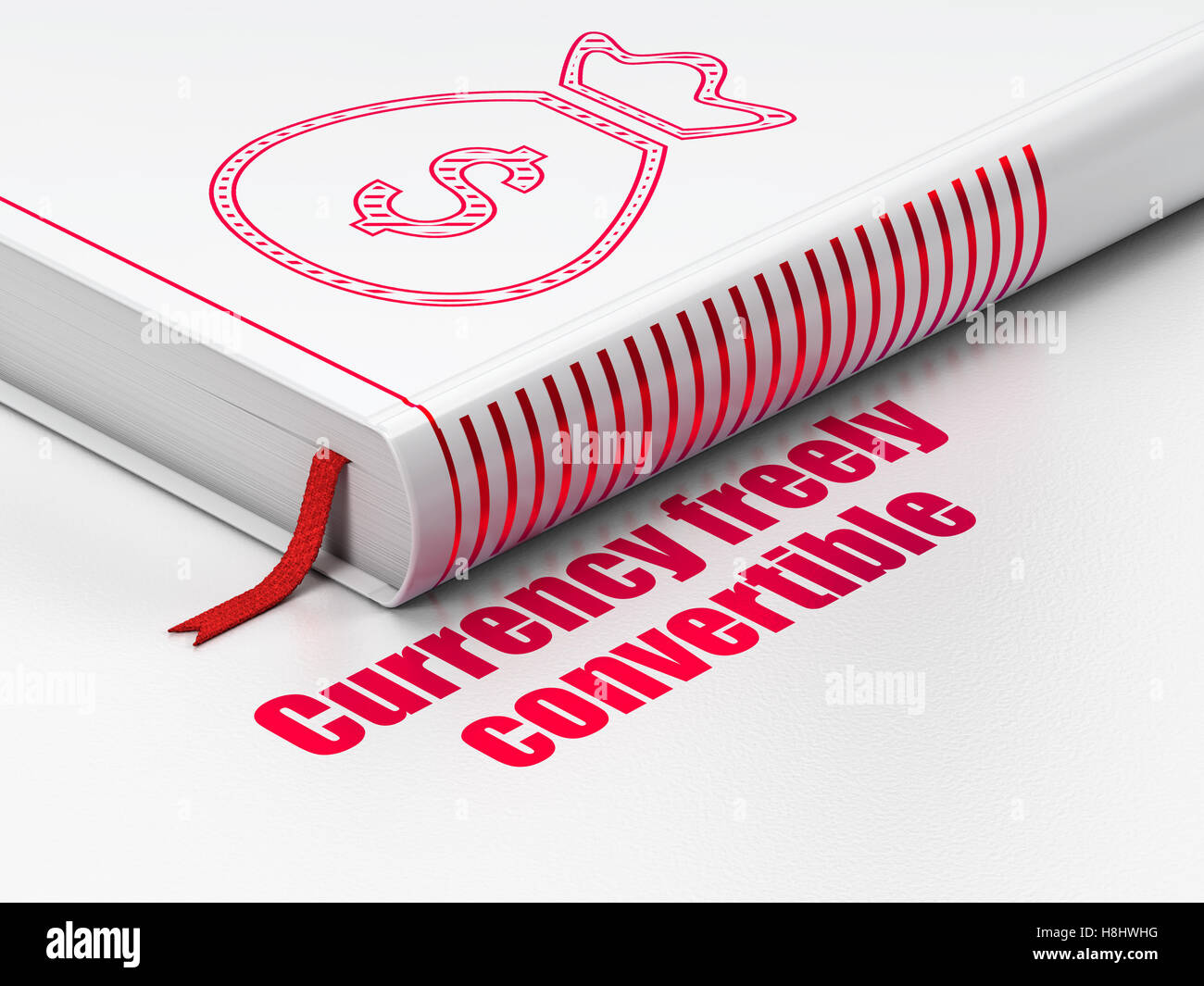 Money concept: book Money Bag, Currency freely Convertible on white ...