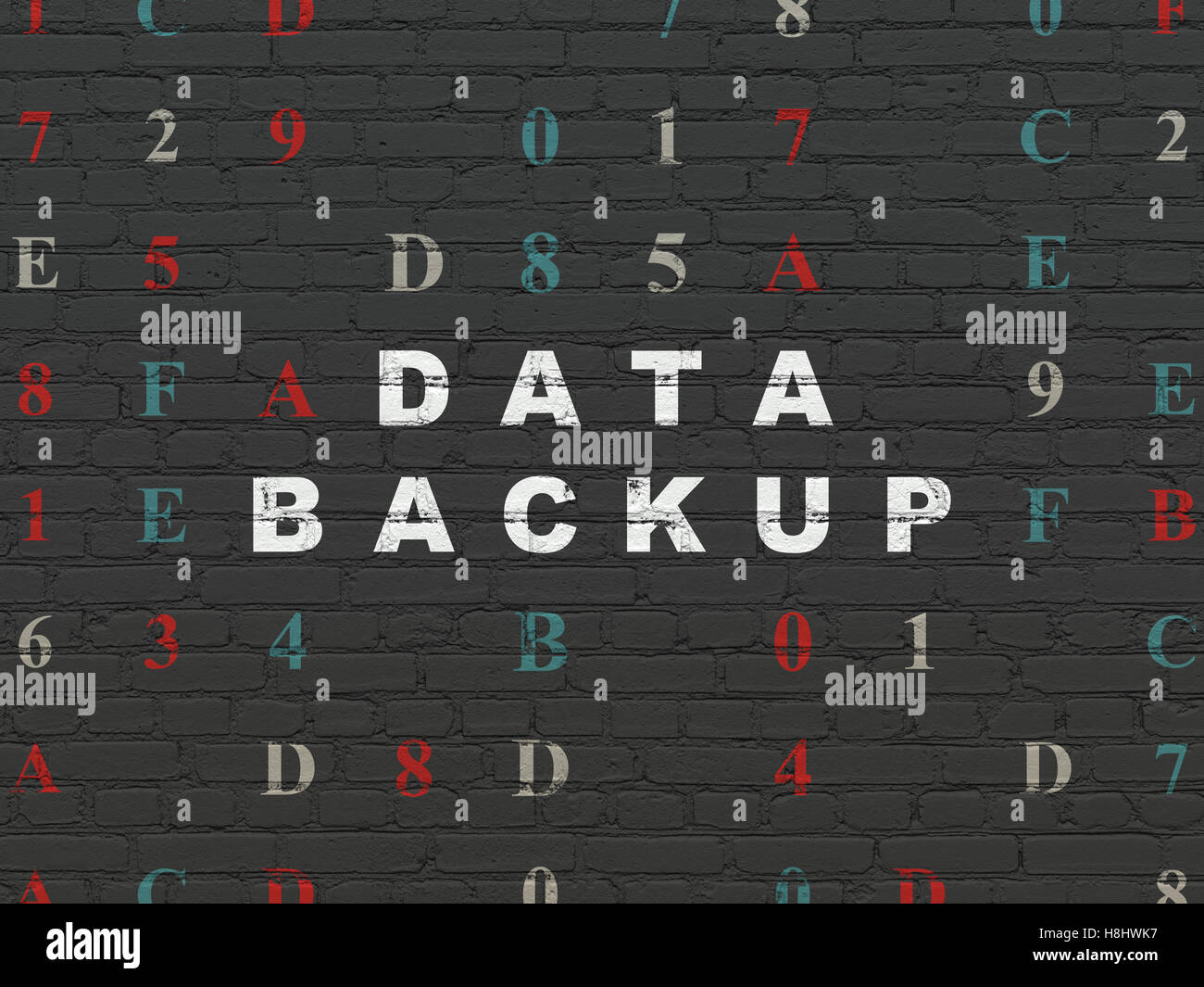 Information concept: Data Backup on wall background Stock Photo - Alamy