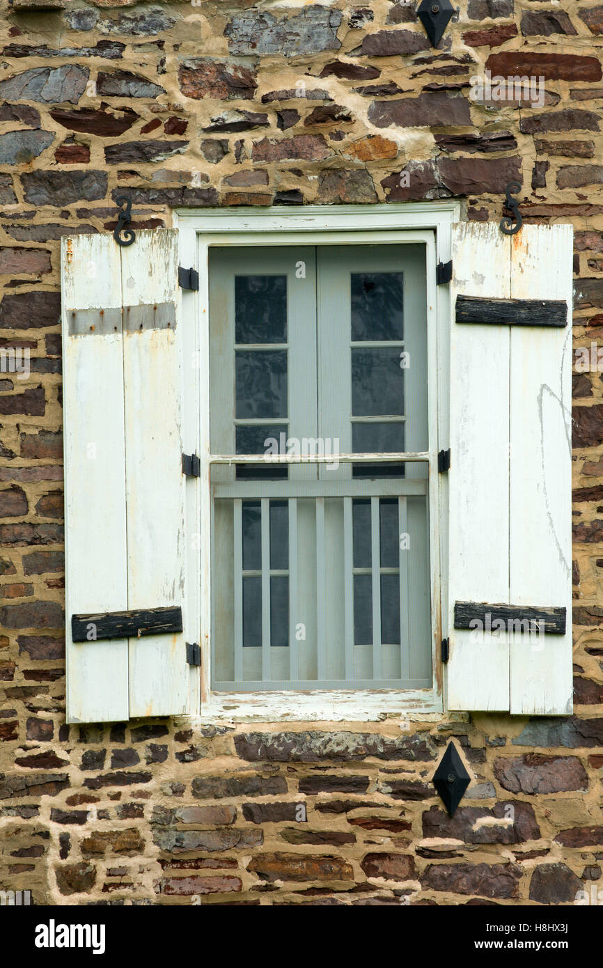 Stone barn window, Washington Crossing Historic Park, New Jersey Stock ...