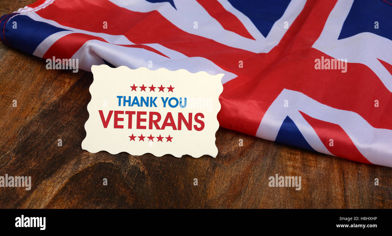 Thank you veterans greeting card for uk remembrance day Flag Stock ...