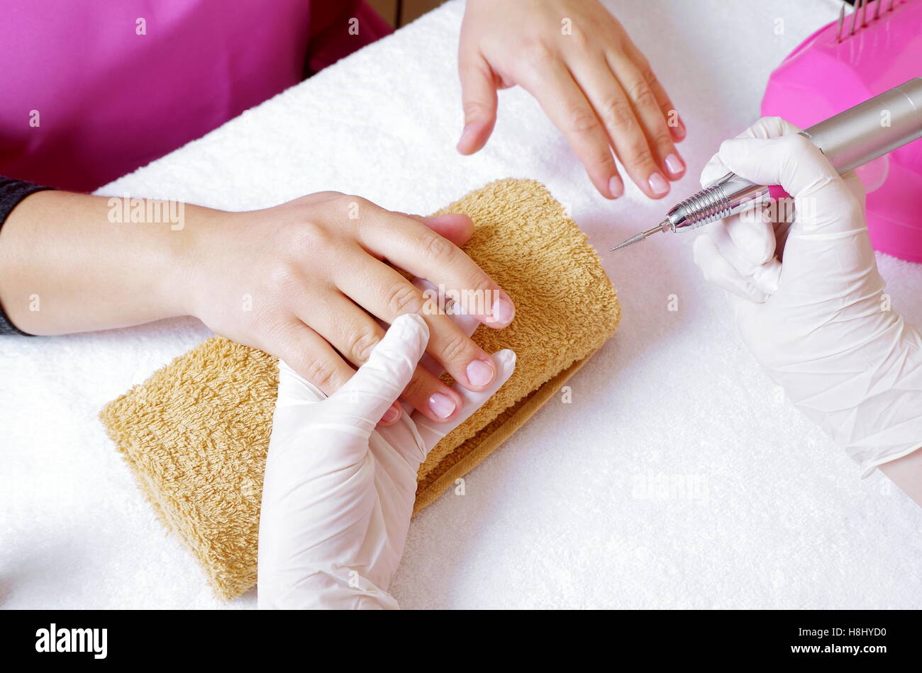 nails treatment closeup in the salon Stock Photo - Alamy