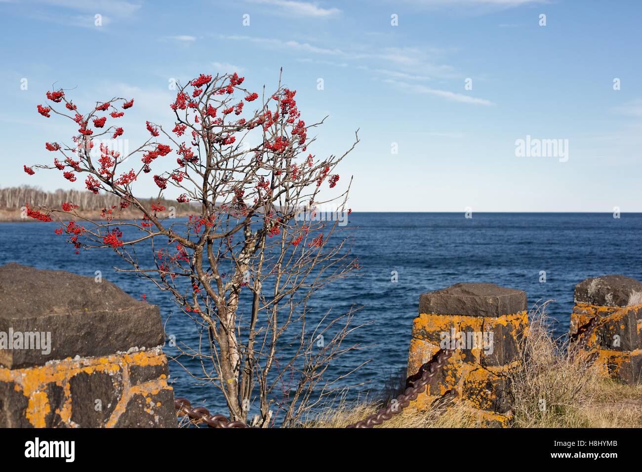 The shore of Lake Superior at Gooseberry Falls State Park in Two ...