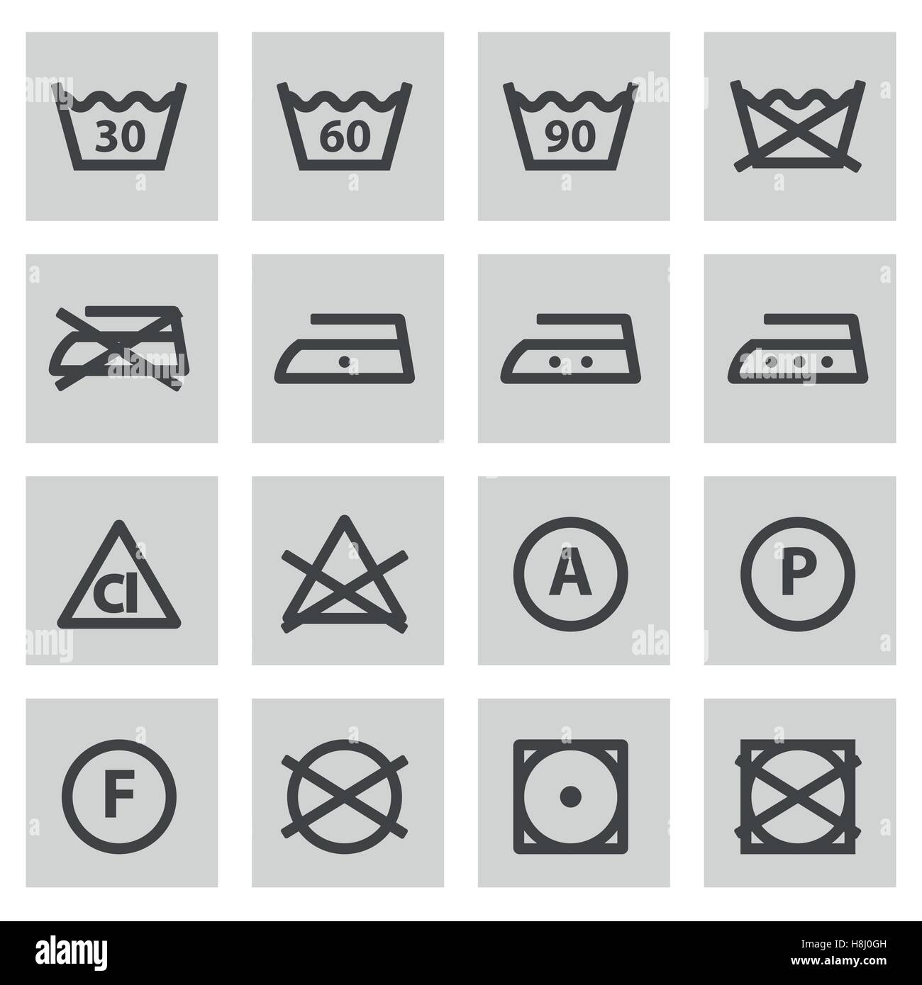 Washing instructions label symbols hi-res stock photography and images ...