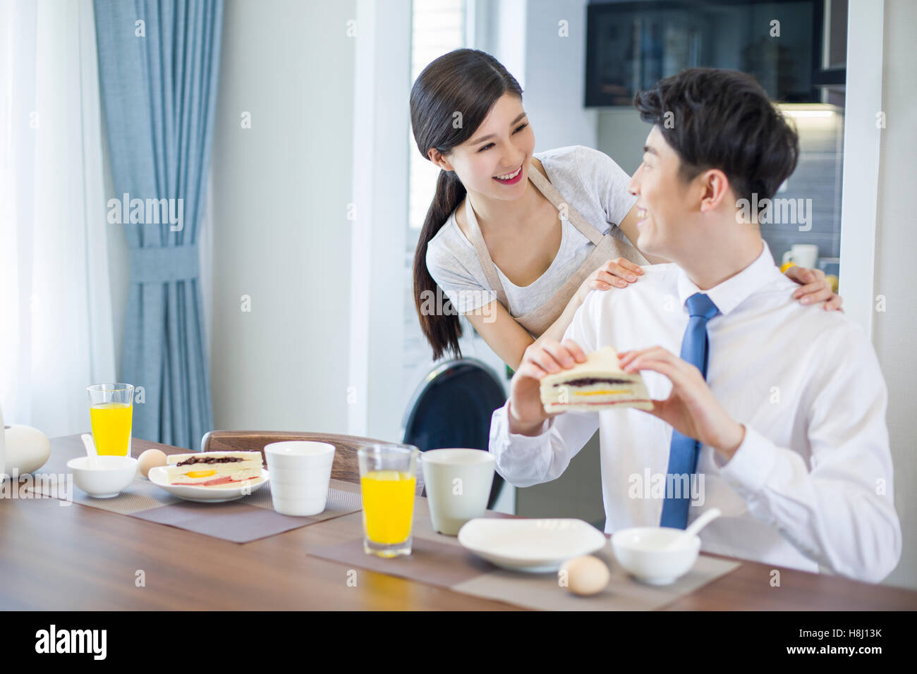 Asian business woman breakfast making hi-res stock photography and ...