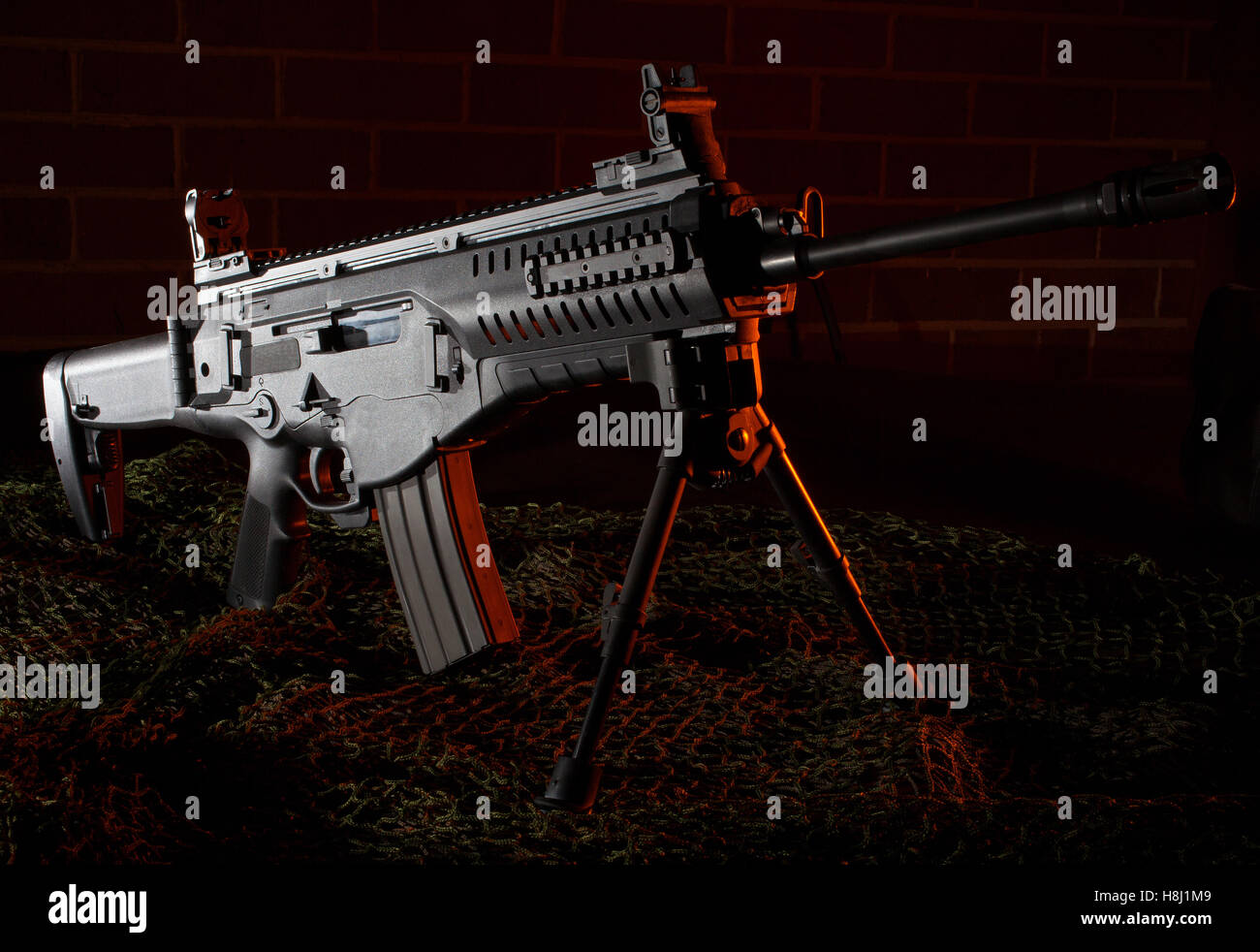 Modern semi automatic rifle that is on a bipod Stock Photo - Alamy