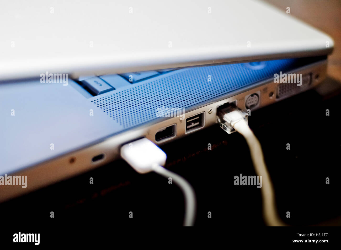 Close up ethernet port on laptop hi-res stock photography and images ...