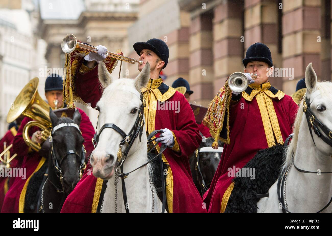 A mounted band plays during the Lord Mayor's Show, in London Stock ...