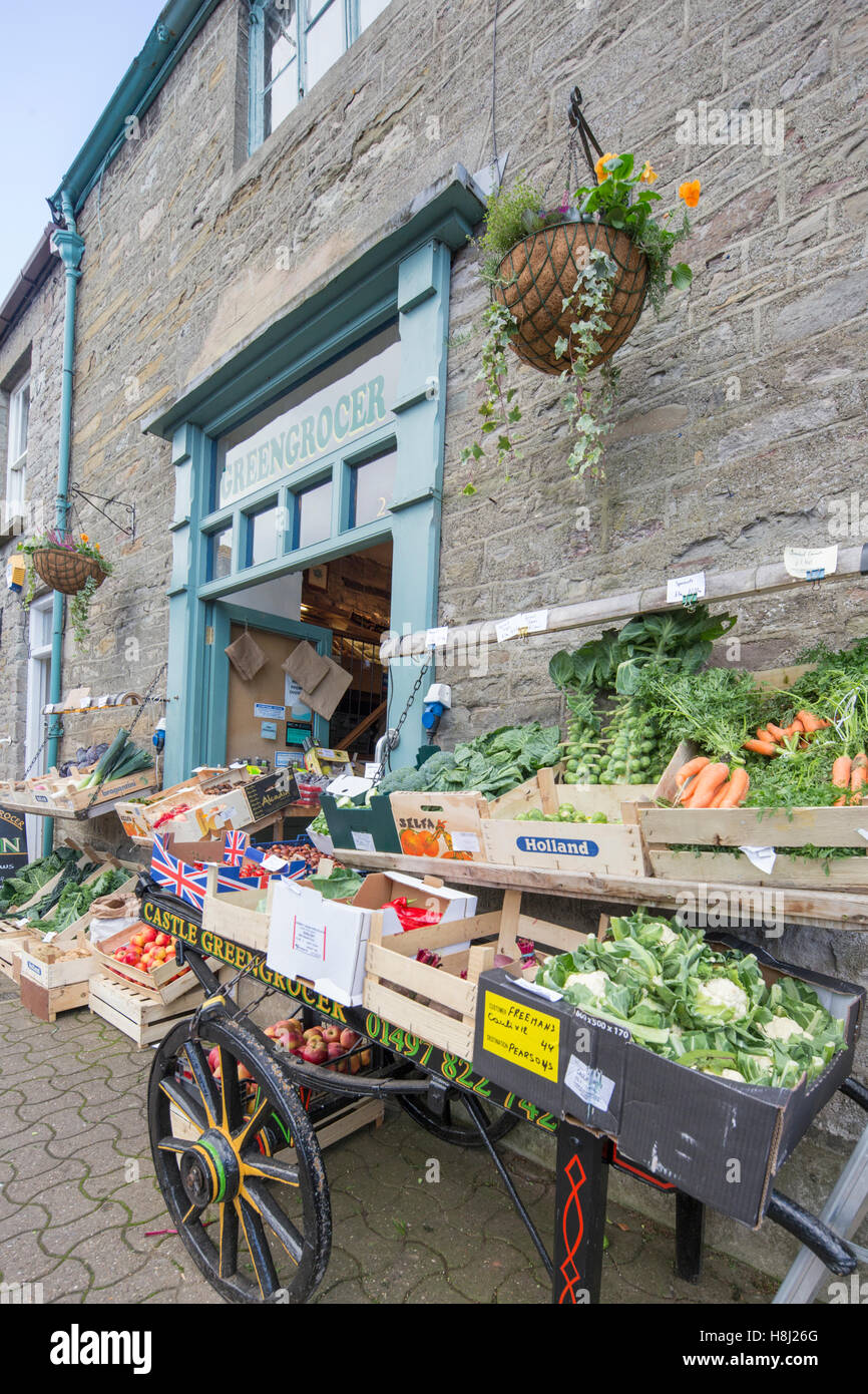 Greengrocer's display outside shop, England, UK Stock Photo - Alamy