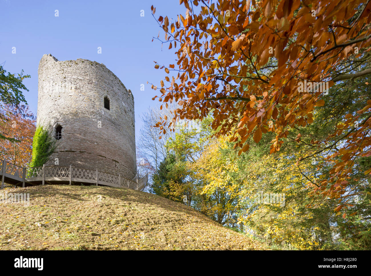 Bronllys Castle a mid 12th century stone keep in the village of ...