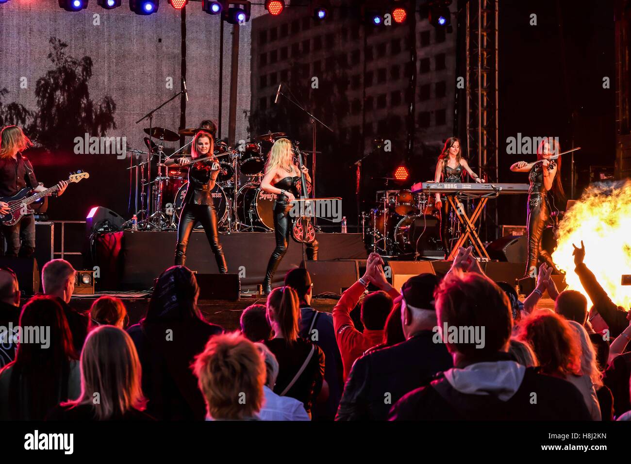 Kaunas, Lithuania - June 04, 2016: sympho-rock band Symphomania Stock ...