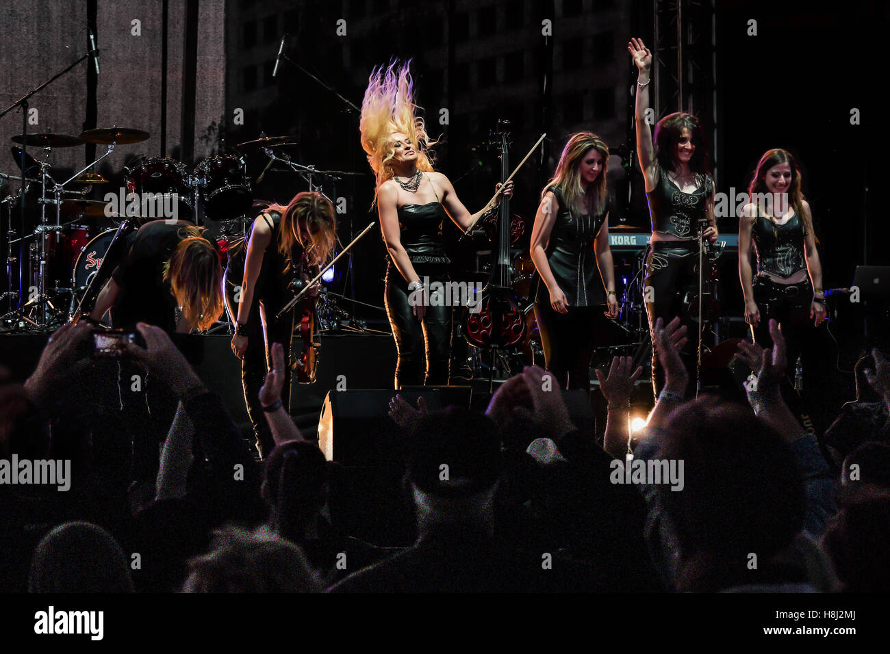 Kaunas, Lithuania - June 04, 2016: sympho-rock band Symphomania Stock ...