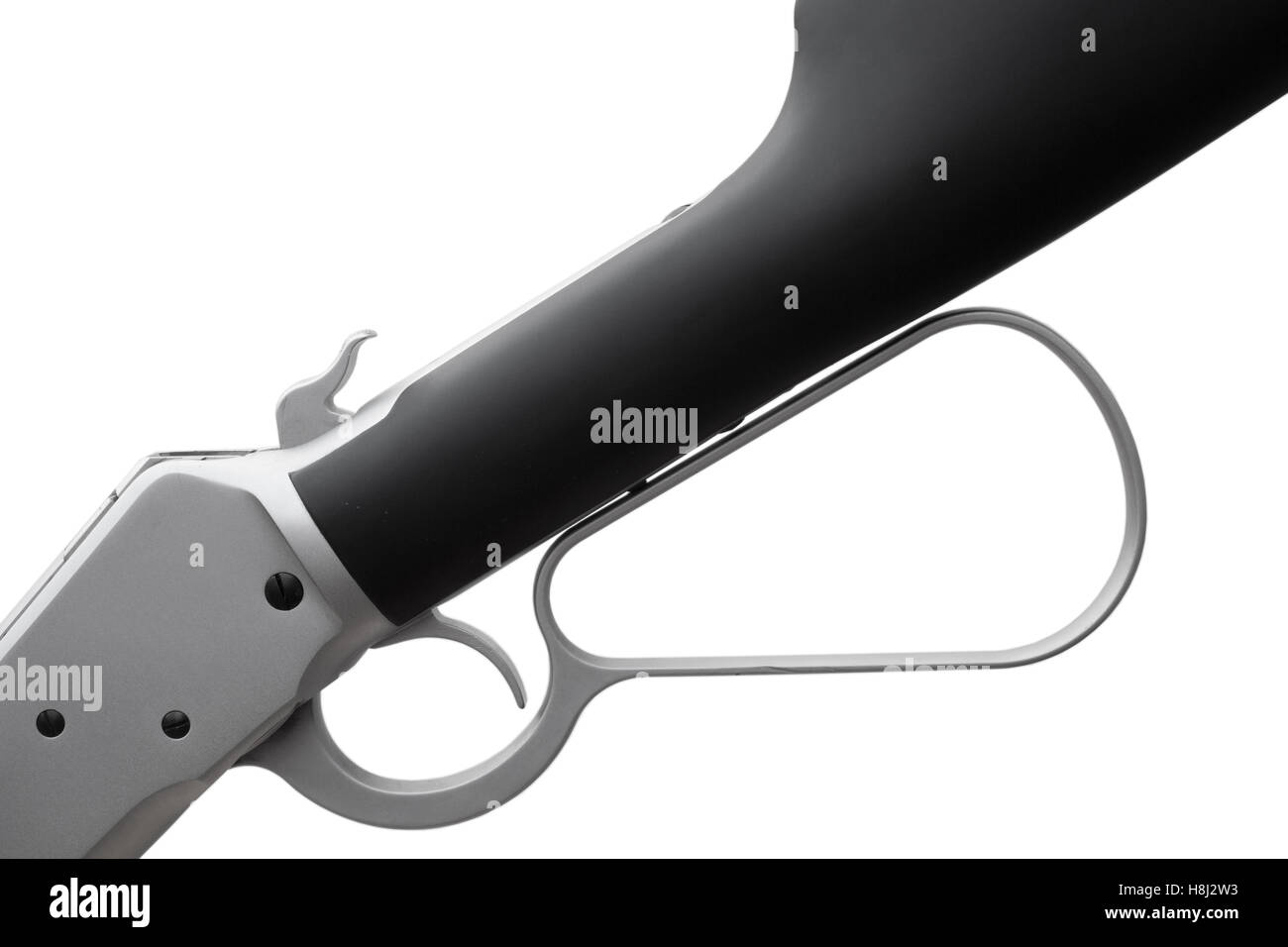Lever and trigger that are on a lever action rifle Stock Photo - Alamy