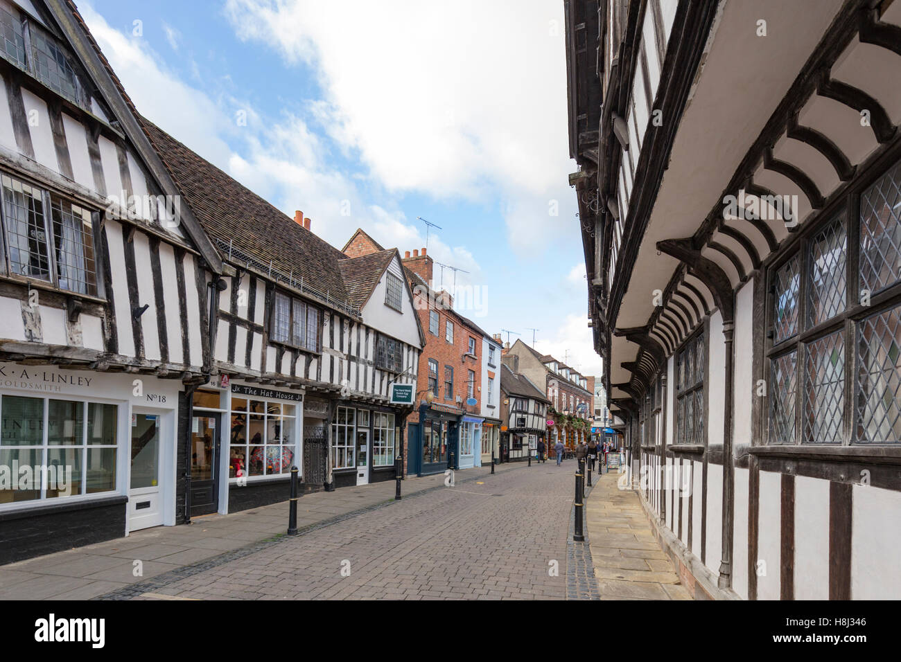 Timber framed buildings in the Shambles, Worcester, Worcestershire ...