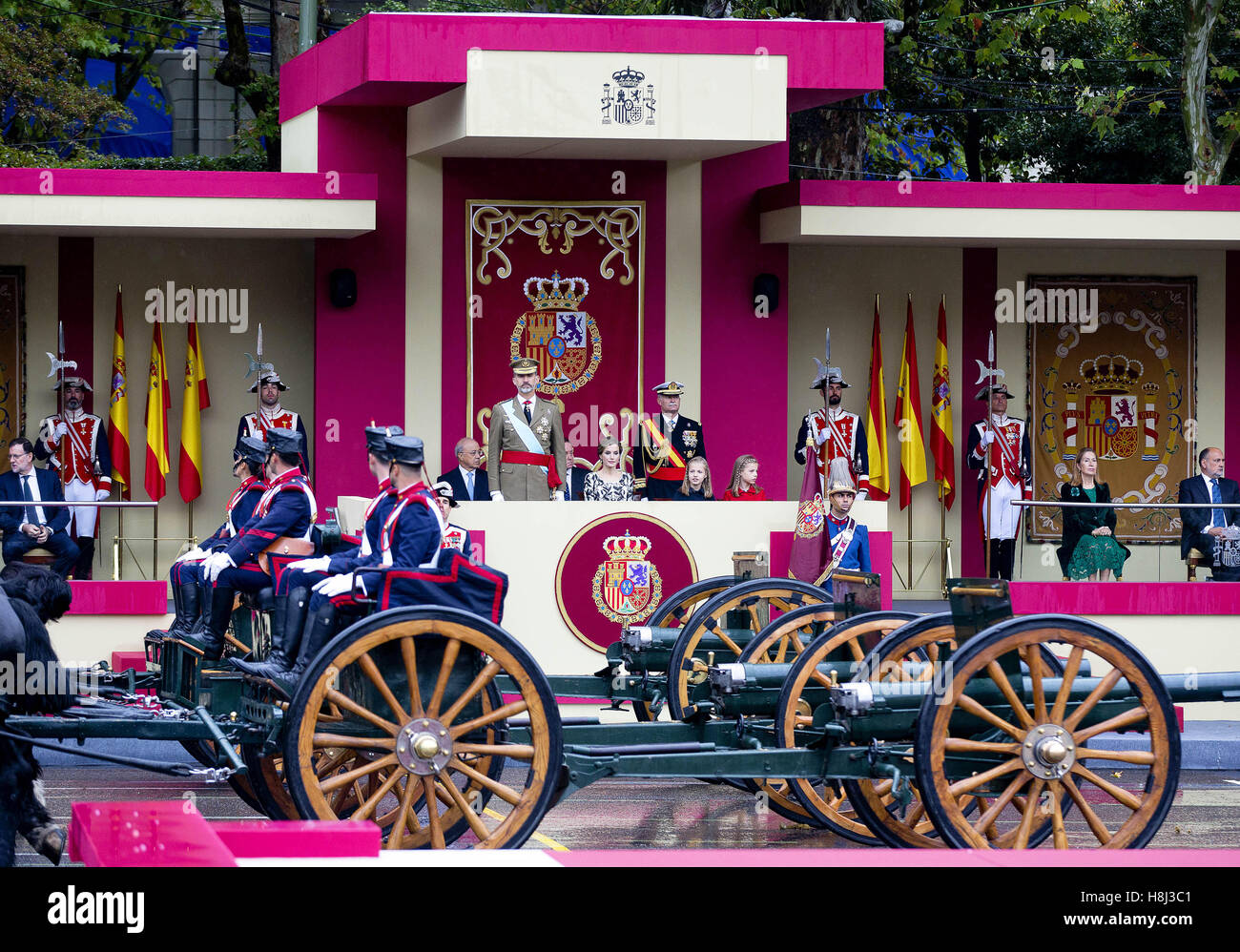 Spanish royals attend the National Day military parade in Madrid ...
