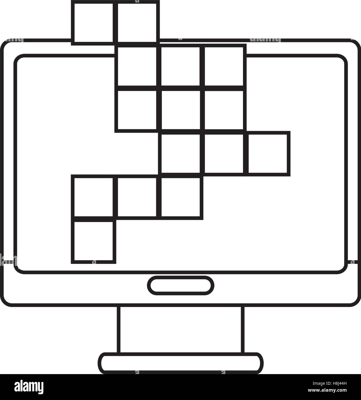 Computer and tetrix videogame control design Stock Vector Image & Art ...