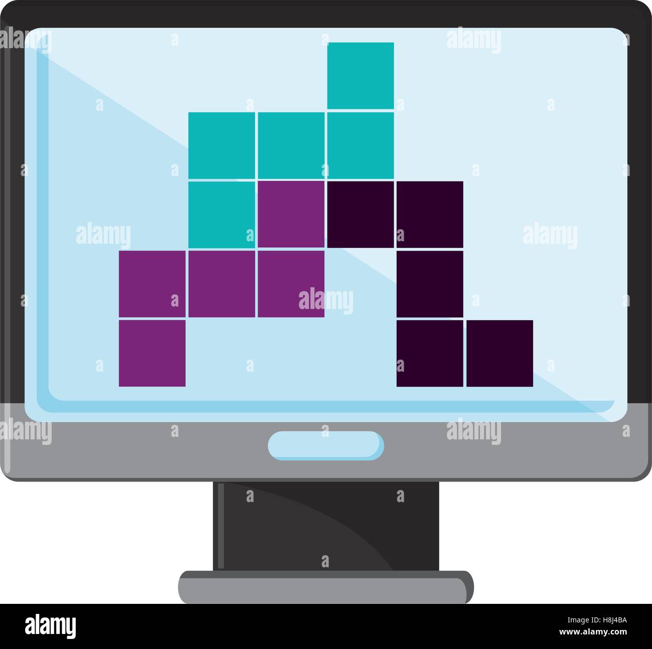 Computer and tetrix videogame control design Stock Vector Image & Art ...