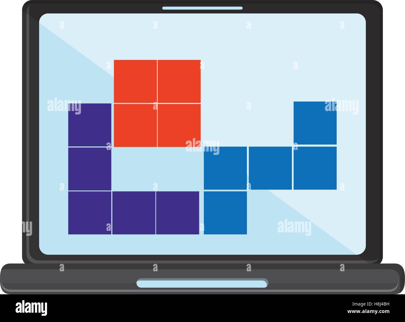 Laptop and tetrix videogame design Stock Vector Image & Art - Alamy