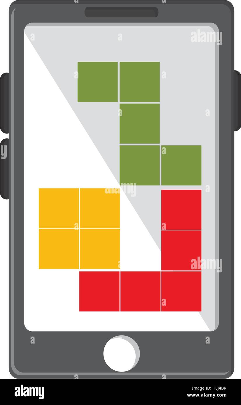 Smartphone and tetrix videogame design Stock Vector Image & Art - Alamy