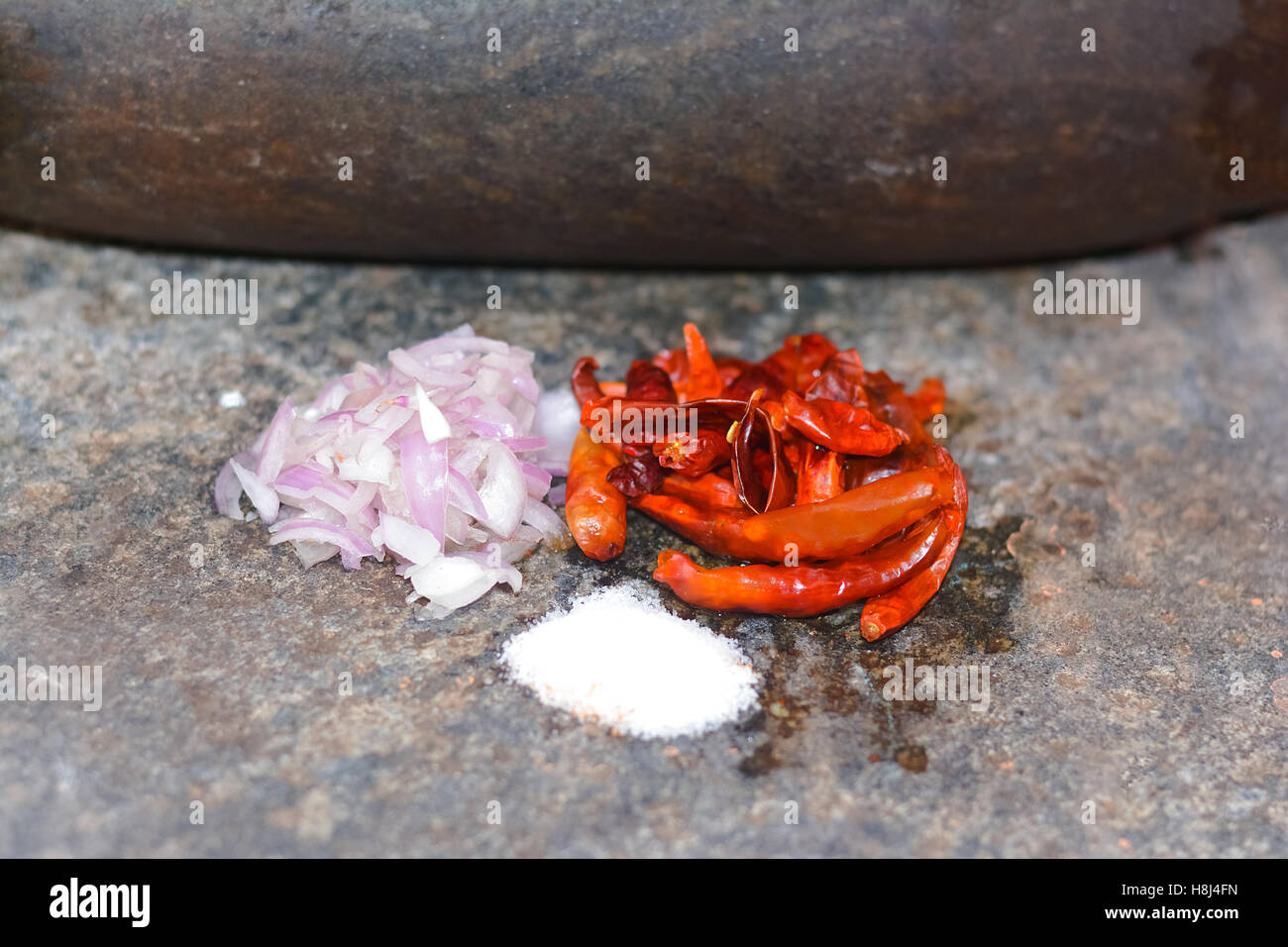 Traditional Sri Lankan way of grinding spices with the grinding stone ...